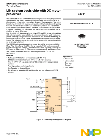NXP MC33911 LIN System Basis Chip Data Sheet | Manualzz