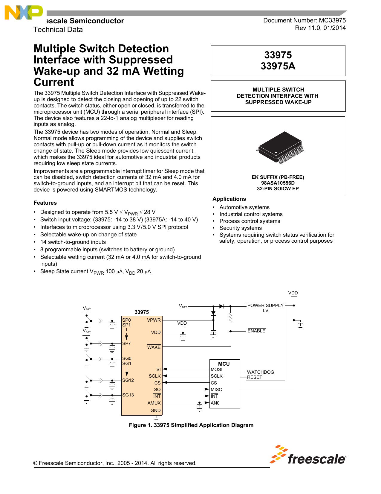NXP MC33975 MSDI Data Sheet | Manualzz