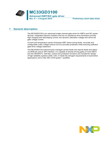 NXP GD3100 Advanced single-channel gate driver Data Sheet | Manualzz