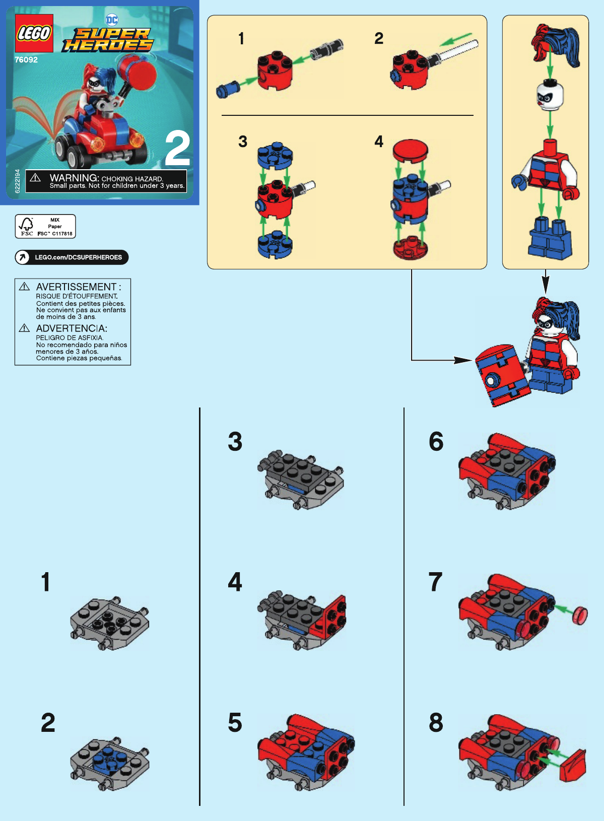 LEGO 76092 Mighty Micros: Batman vs. Harley Quinn Building Instruction ...