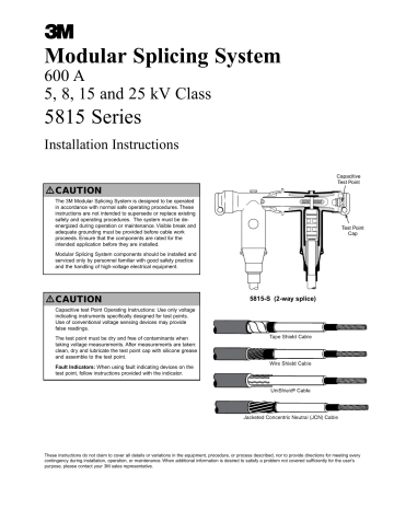 3M Modular Tap Splice Kit 5815-T, 1/Case Instruction | Manualzz