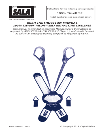 3M DBI-SALA® Talon™ Twin-Leg Quick Connect Self Retracting Lifeline ...
