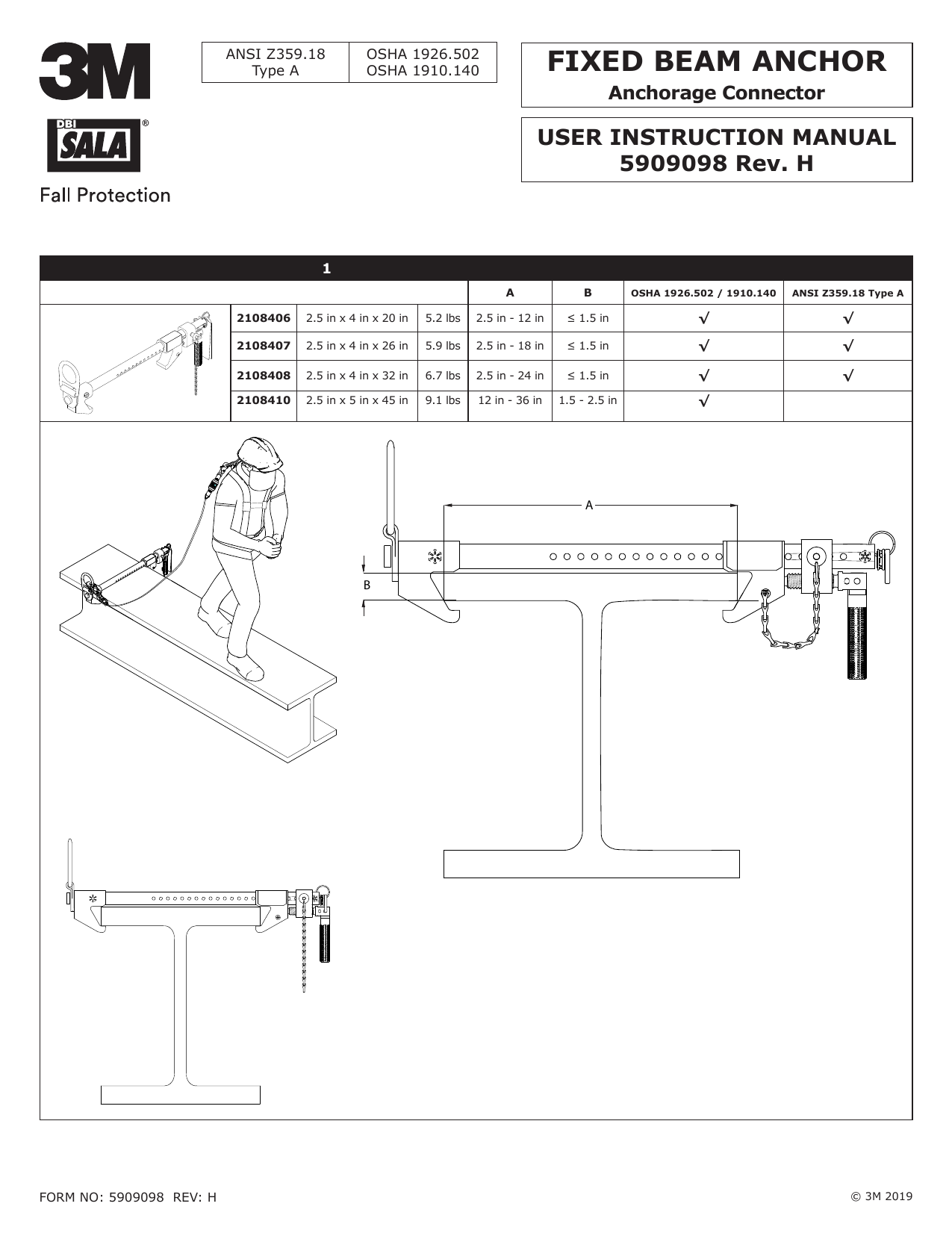 Dbi Sala Fixed Beam Anchor Manual - The Best Picture Of Beam