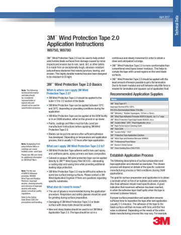 3M Wind Blade Protection Tape 2.0 Application Guide | Manualzz