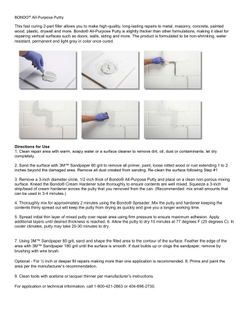 3M Bondo® All-Purpose Putty Application Guide | Manualzz