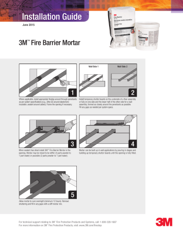 3M Fire Barrier Mortar Application Guide | Manualzz