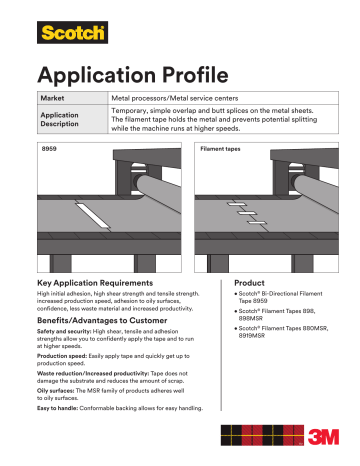 3M Scotch® Filament Tape 880 Application Guide | Manualzz
