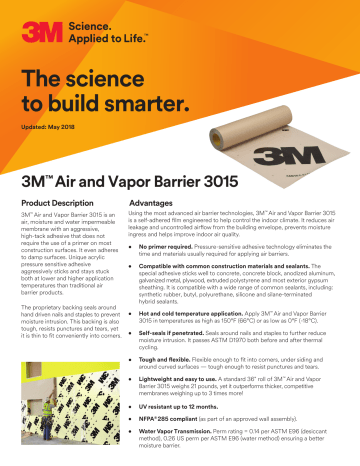 3M Air and Vapor Barrier 3015 Application Guide | Manualzz