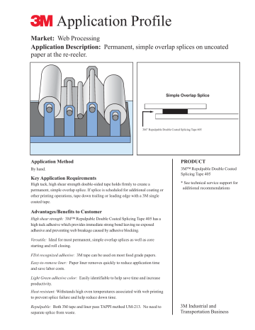 3M Overlap Splicing on Uncoated Paper Application Guide | Manualzz