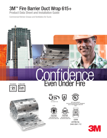 3M Fire Barrier Duct Wrap 615 Application Guide | Manualzz