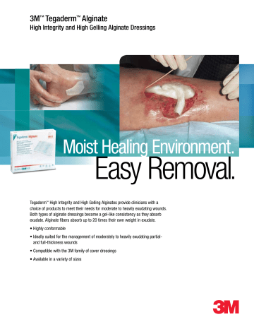 3M Tegaderm™ Alginate Dressing Application Guide | Manualzz