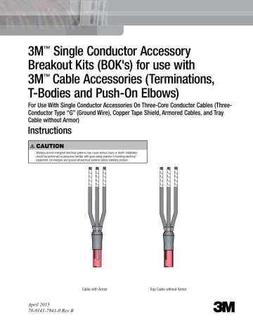 3M Cold Shrink Three Conductor Breakout Kits Instruction | Manualzz