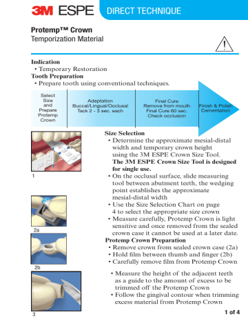 3M Protemp™ Crown Temporization Material Application Guide | Manualzz