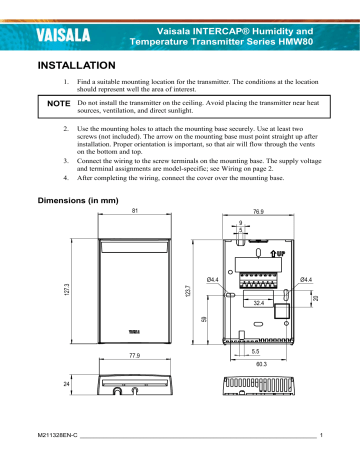 Vaisala HMW80 Manual | Manualzz