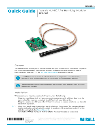 Vaisala HMM100 Manual | Manualzz