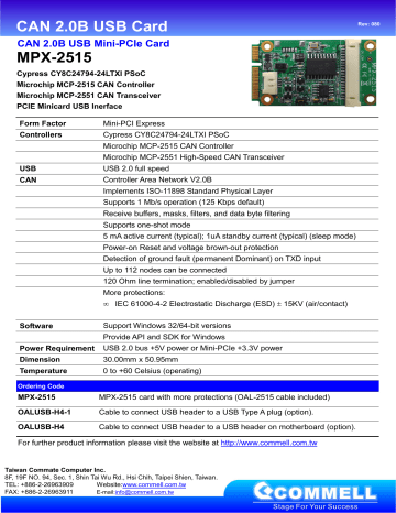 Commell MPX-2515 Datasheet | Manualzz