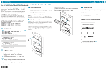 Crestron DIN-EN-3X18-HC-2OPEN Quick Start | Manualzz