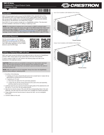 Crestron DMC Installation Guide | Manualzz
