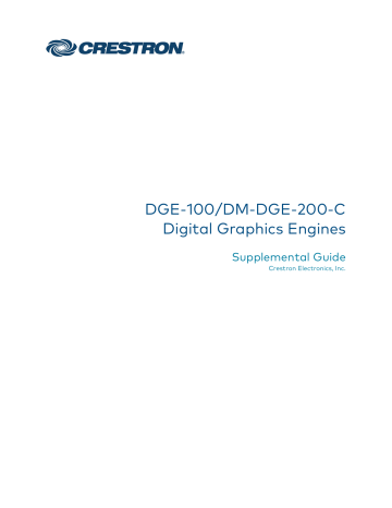 Crestron DGE-100 Guide | Manualzz