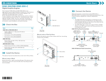 Crestron DGE-100 Quick Start | Manualzz
