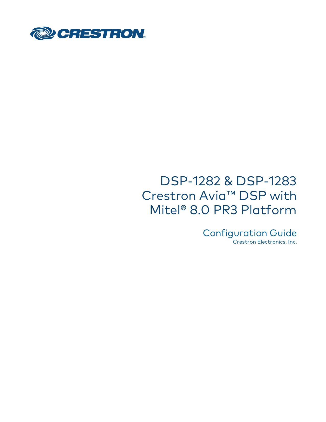 Crestron DSP-1282 Configuration Guide | Manualzz