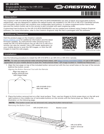 Crestron HR-310-BTN Installation Guide | Manualzz