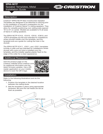 Crestron SPKA-NCTP-ICI410 Installation Guide | Manualzz