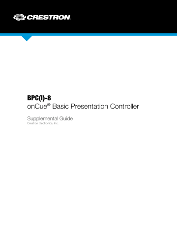 Crestron BPCI-8 Guide | Manualzz