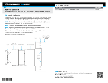 Crestron TST-902-DSW-BBI Guide | Manualzz