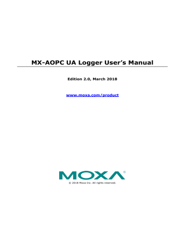 Moxa MX-AOPC UA Suite Manual | Manualzz