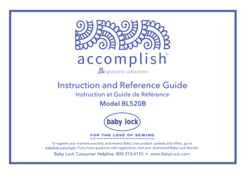 Baby Lock Accomplish Sewing Machine Instruction manual | Manualzz