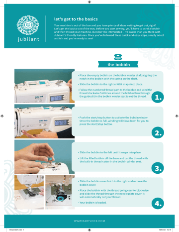 Baby Lock Jubilant Sewing Machine Guide | Manualzz