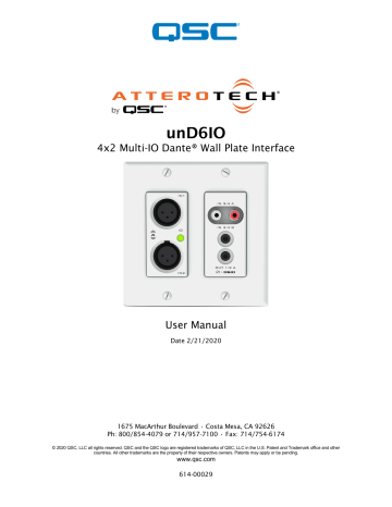 QSC unD6IO User Manual | Manualzz