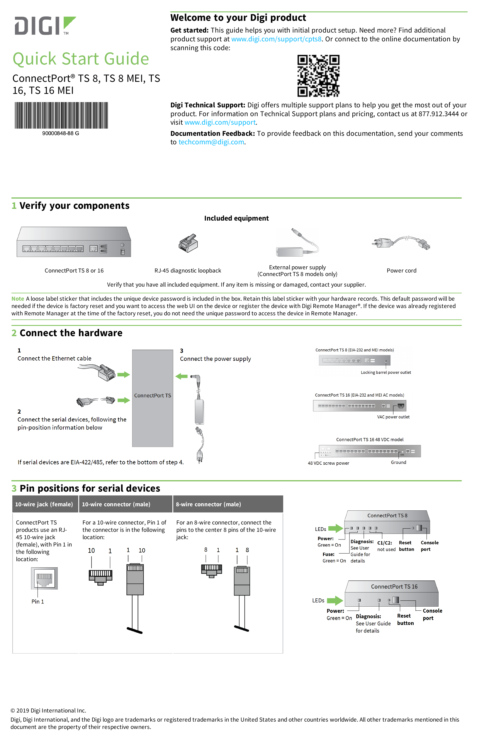 Digi CONNECTPORT TS 8/16 MEI Quick Start Guide | Manualzz