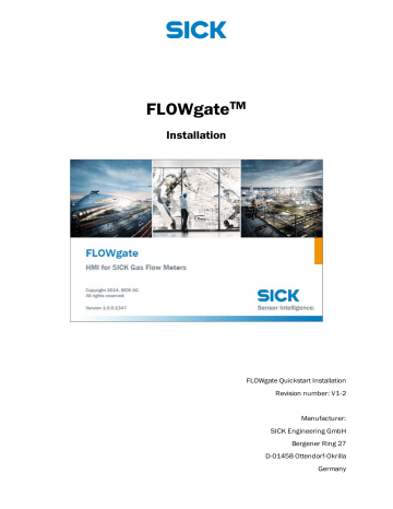 Sick FLOWgate Intallation Quickstart | Manualzz