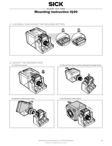Sick IQ40 Mounting instructions | Manualzz