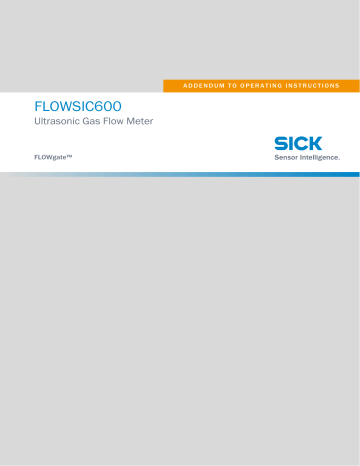 Sick FLOWSIC600 FLOWgate™ Ultrasonic Gas Flow Meter Operating ...