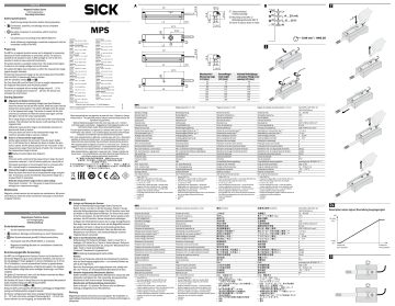 SICK MPS Magnetic Position Sensor Bedienungsanleitung | Manualzz