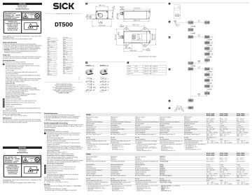 SICK SENSICK DT500 Mode d'emploi | Manualzz