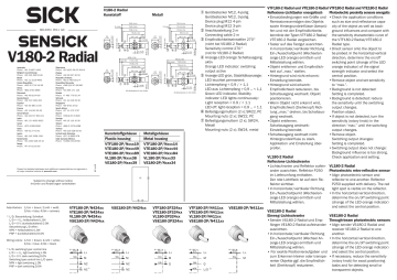 Sick SENSICK V180-2 radial Operating instructions | Manualzz