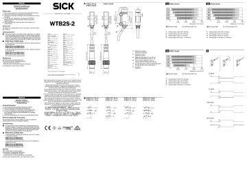 SICK WTB2S-2 Photoelectric proximity sensor Mode d'emploi | Manualzz