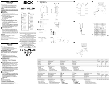 SICK WS/WE150 Mode d'emploi | Manualzz