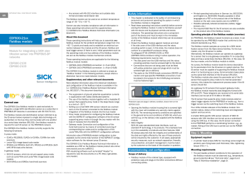 Sick CDF600-2 PROFIBUS Operating instructions | Manualzz