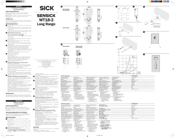 SICK SENSICK WT 18-3 Long Range Mode d'emploi | Manualzz