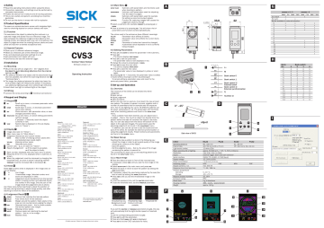 Sick SENSICK CVS3 Operating instructions | Manualzz