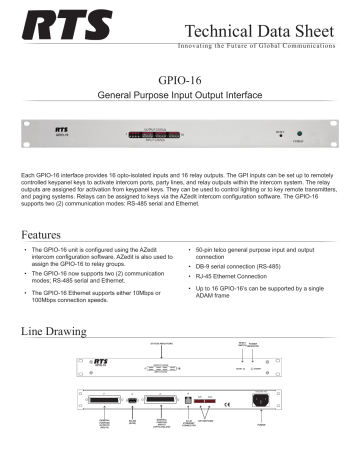 RTS Gpio-16 Data Sheet | Manualzz