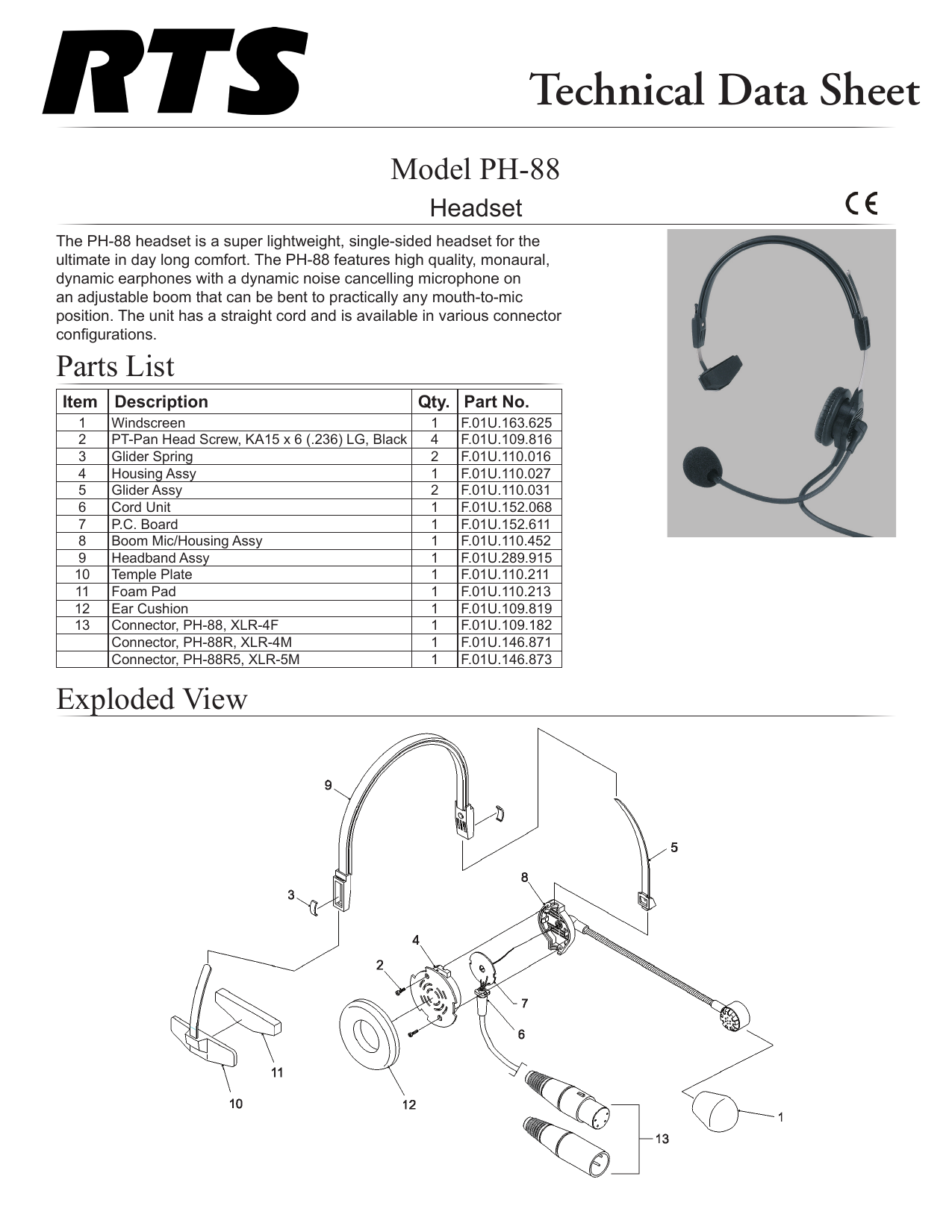 RTS PH-88 Datasheet | Manualzz