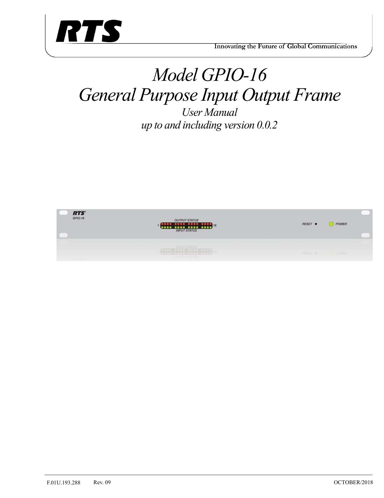RTS Gpio-16 Manual | Manualzz