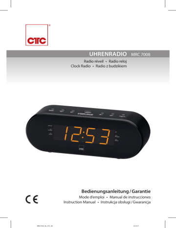 Clatronic MRC 7008 Clock radio Instruction manual | Manualzz