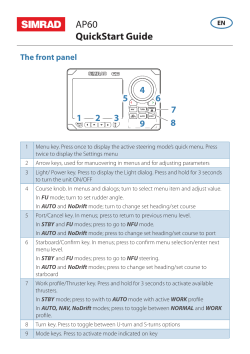 Simrad AP60 - Installation manual, Operating instructions, Quick start Guide | manualzz.com